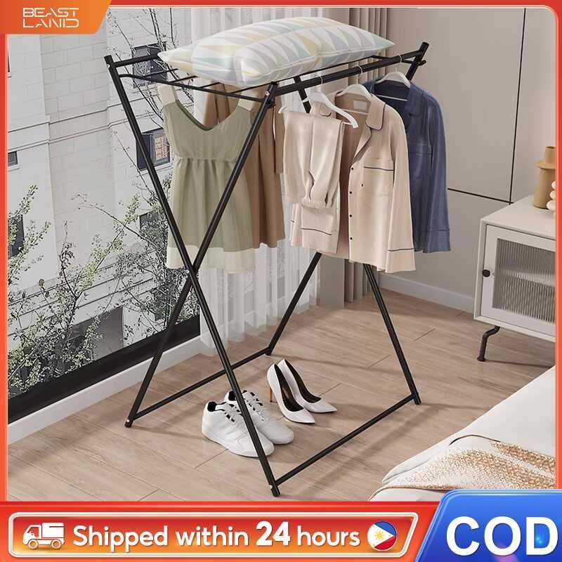 Folding Pagpapatuyo Balkon Rak Rack Floor Nakatayo Sampayan Kama Damit ...