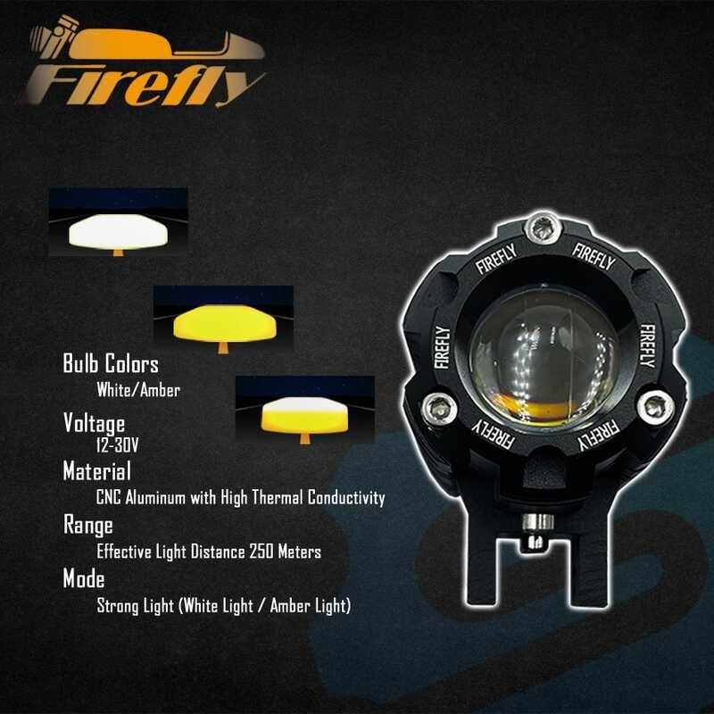 Firefly Brand Mini Driving Light V6 High Low Beam White Yellow Single ...