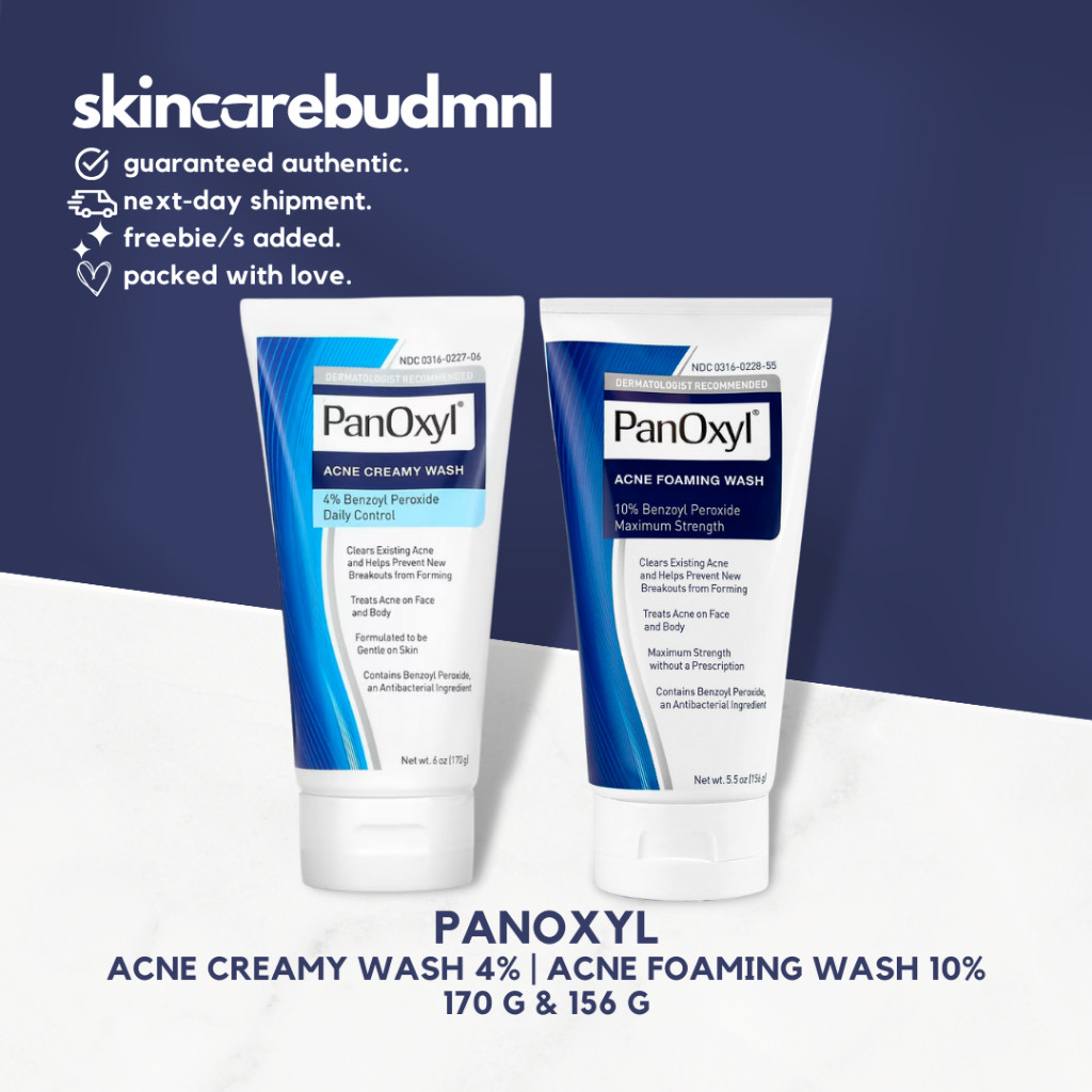 PanOxyl Acne Creamy Wash 4% | Acne Foaming Wash 10% with Benzoyl ...