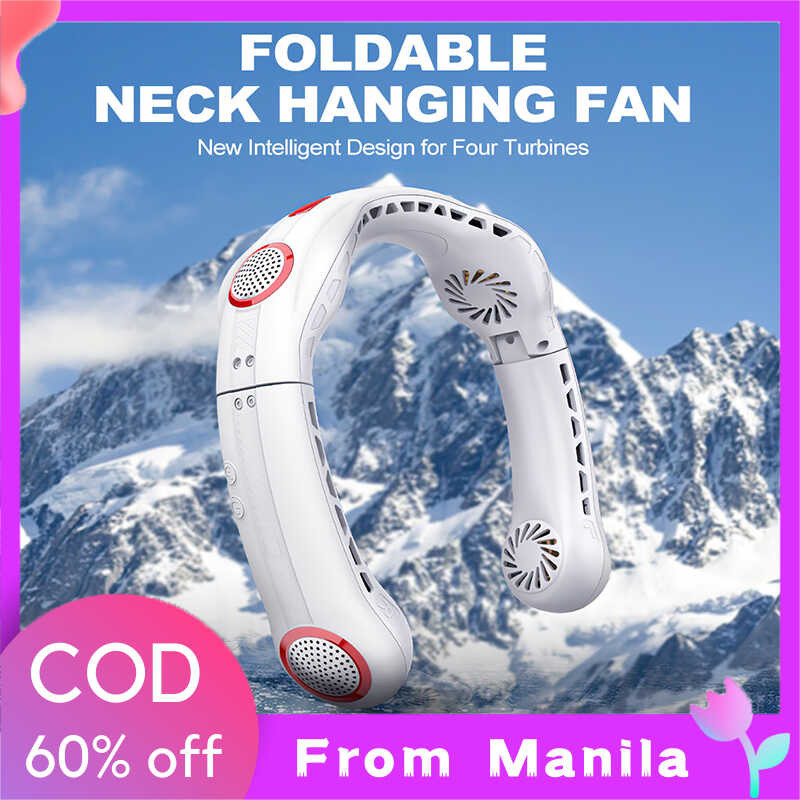 Motors 4 Foldable Hanging Neck Fan 5000Mah USB Rechargeable Portable ...