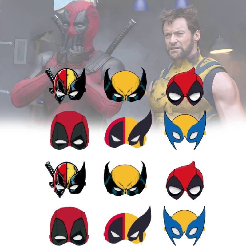 And Colorful Deadpool Wolverine Paper Glasses For Unique Photo Booth ...