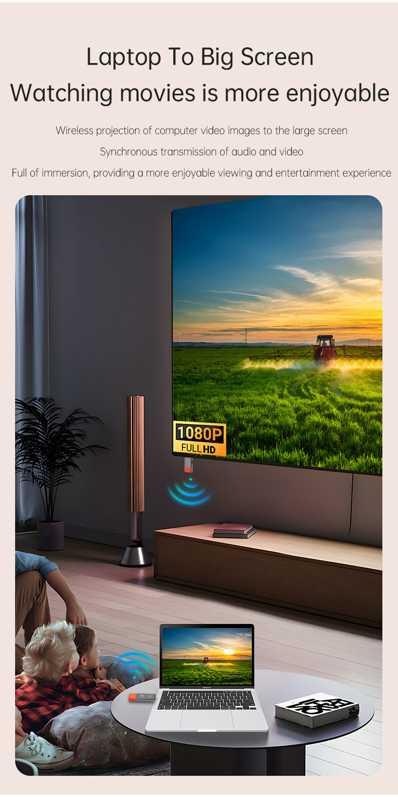 HDMI Wireless Transmitter and Receiver 1080P 50M Home Office Projection ...