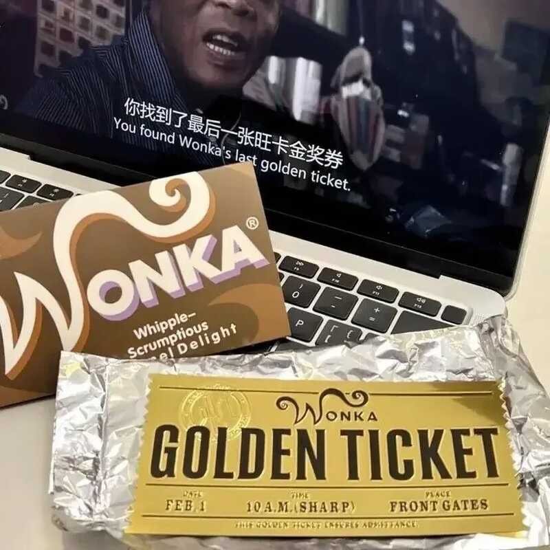 8E Charlie And The Chocolate Factory Wonka Golden Ticket Anime Gold ...