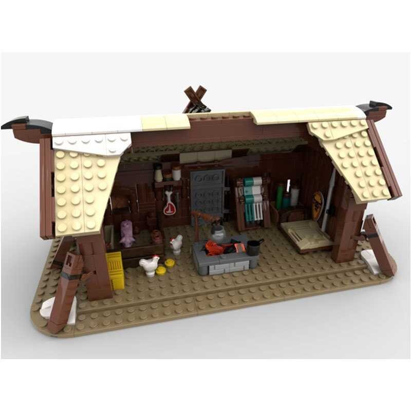 2 Hot Medieval Viking Village Mead Hall Building Block Kit House Farm ...