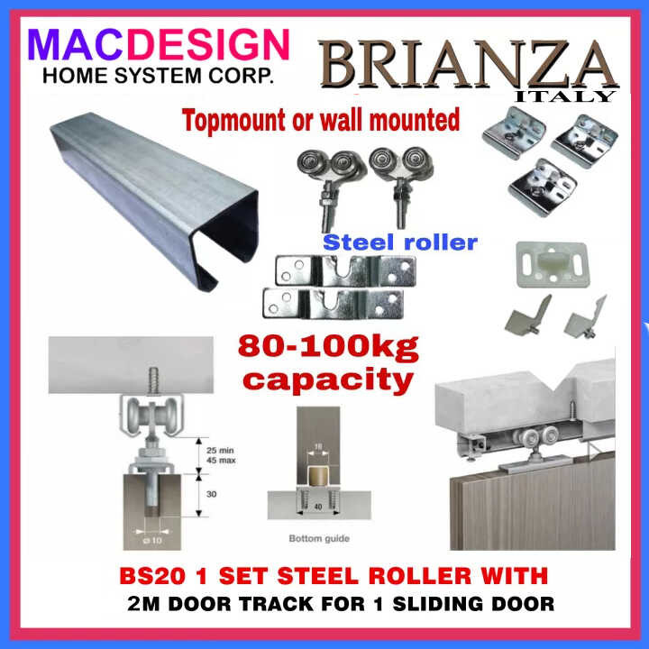 Bs20 BRIANZA STEEL SLIDING ROLLER SET FOR 1 80 TO 100Kg 2 PCS ROLLERSET ...
