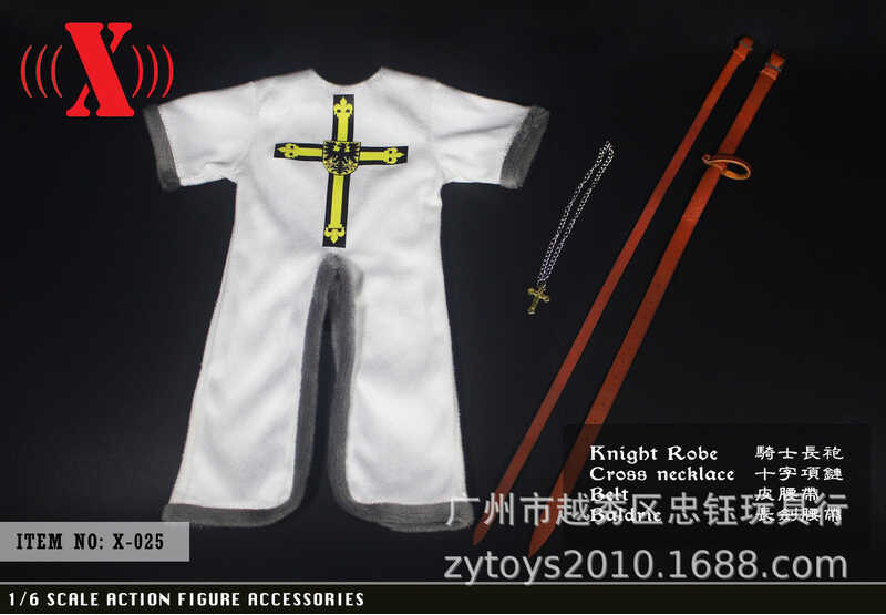 21 X-025 Medieval Knight Robe Set 1/6 Ancient Roman Soldier Coat ...