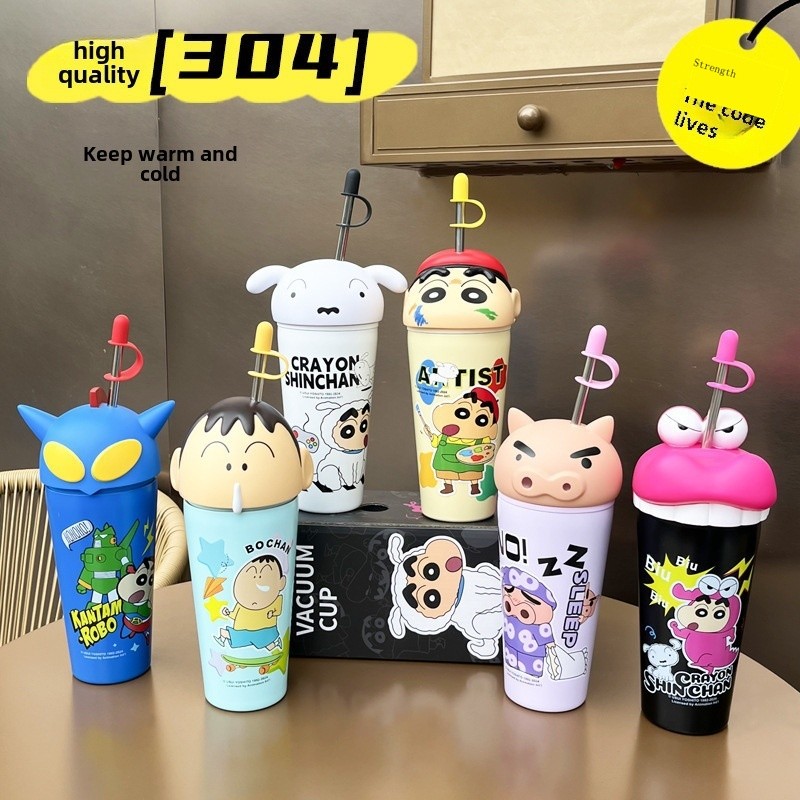 Crayon Shin-chan thermos cup for boys and girls 2024 new high-looking ...