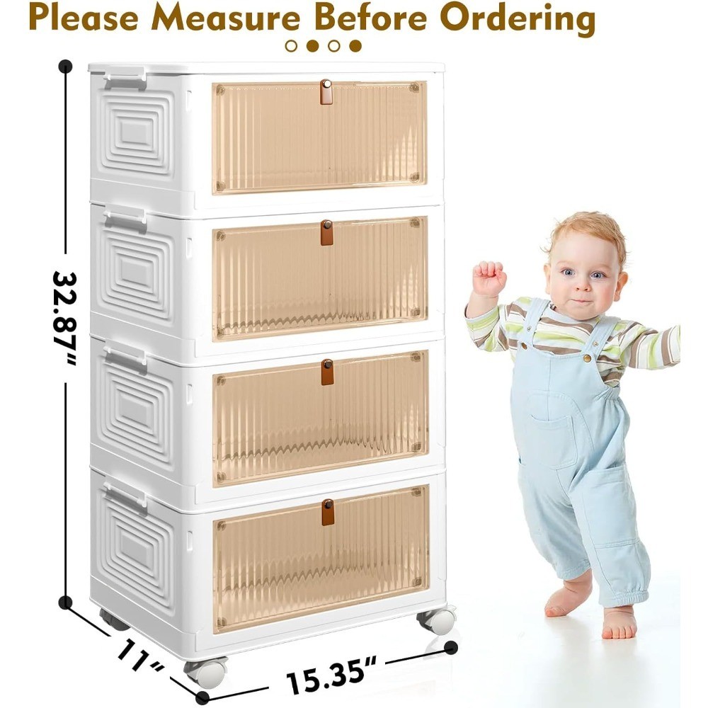 23Qt Plastic 4 Tier, Stackable Bins For Storage, Boxes With Lids ...