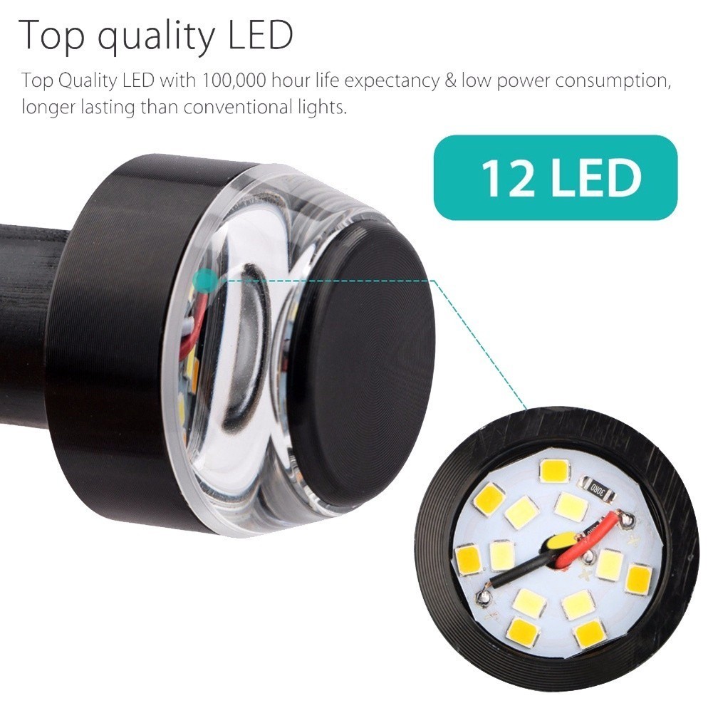 12V Motorcycle LED Handlebar End Turn Signal Light Bar End Signal Light ...