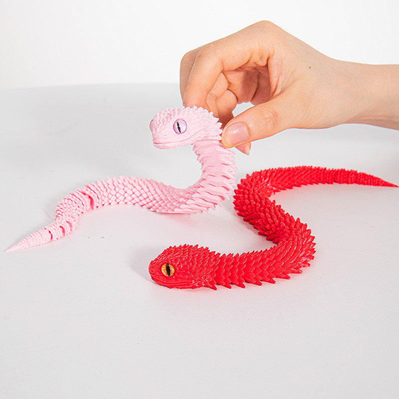 3D Printed Snake Fidget Toy Flexible Joints Snake Model Viper Zodiac ...