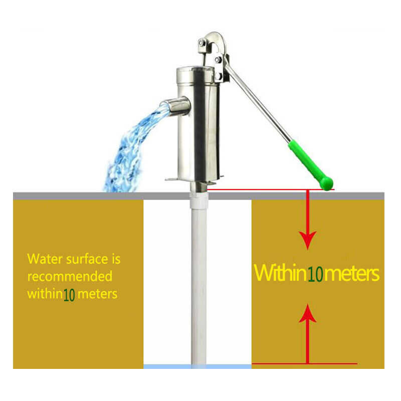 10M ☥ Depth Shallow Well Home Durable Manual Water Stainless Steel Hand ...