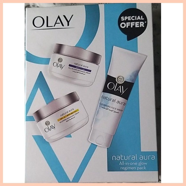 ๑ Olay Natural White / Aura Beauty Box (Day Cream 50g, Night Cream 50g ...