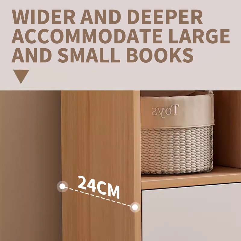 © Multi-Layer Cabinet Wooden Book Shelf with door Locker Living Room ...