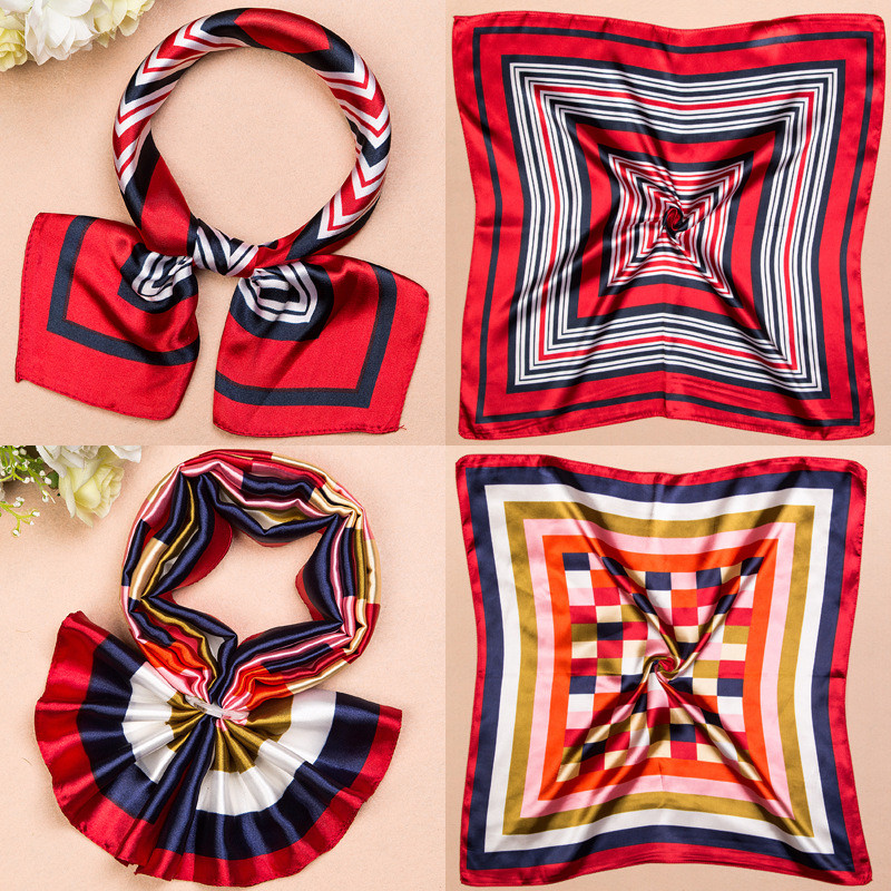 60*60 Satin Scarf Head Scarf SML08 Fashion Square Neck Scarf Hair Scarf ...