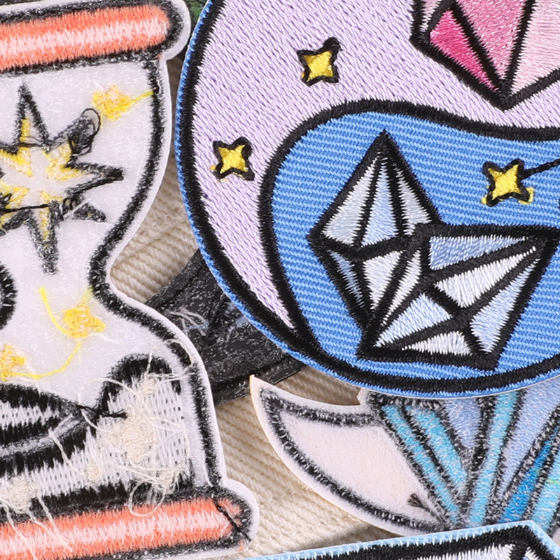 7 Pcs Diamond Iron On Patches For Clothes Embroidered Jackets Cute Sew ...