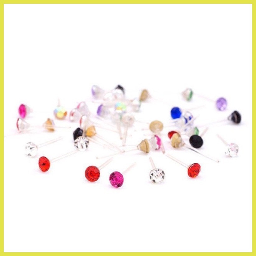 108pair/box Multicolored Crystal Earrings For Kids 3 in 1 ...