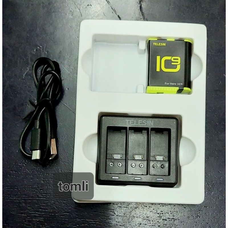 Telesin GoPro Hero 9 / Hero 10 / Hero 11 / Hero 12 Battery with 3 Slot ...