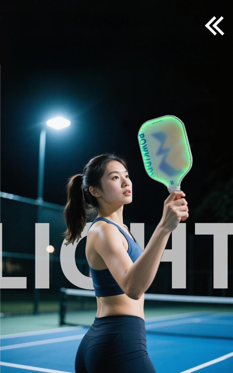 Pickleball LED Glow-in-the-Dark Pickleball Racquet Set - Fiberglass ...
