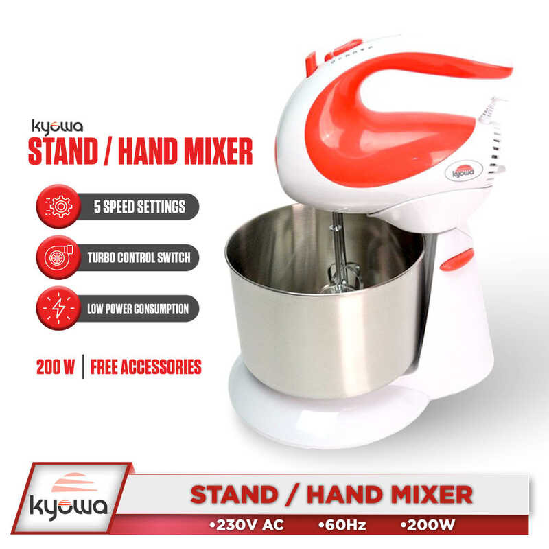 Kyowa Dual Stand Or Hand Mixer With 1.5 Liters Stainless Steel Bowl ...