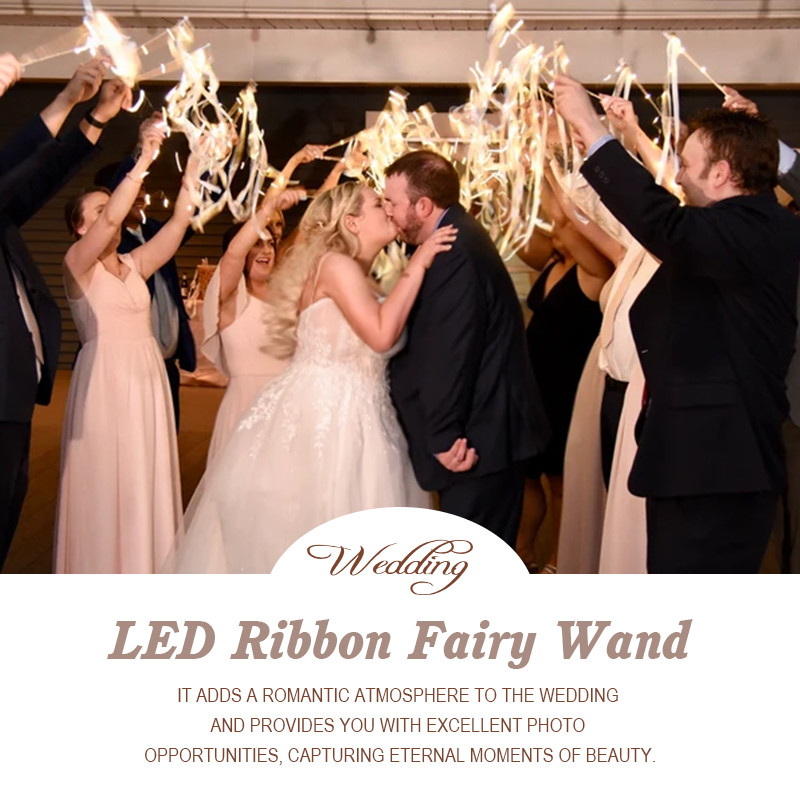 50Pcs LED Light Up Fairy Glow Wedding Wands Stick RGB/Warm White Silk ...
