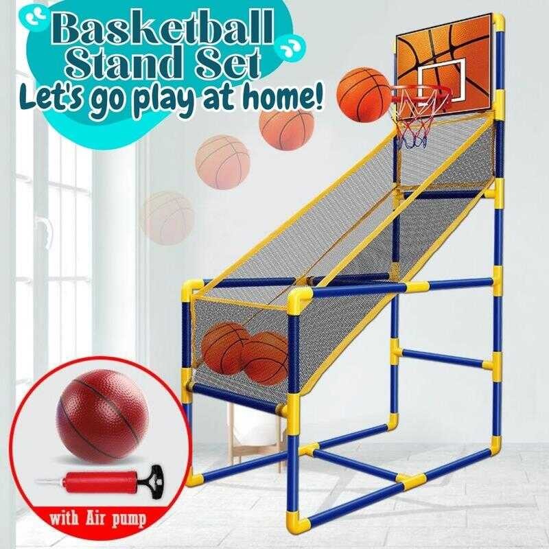 04D Fun Single Shot Basketball Stand Set Arcade Hoop Game Rack Board ...