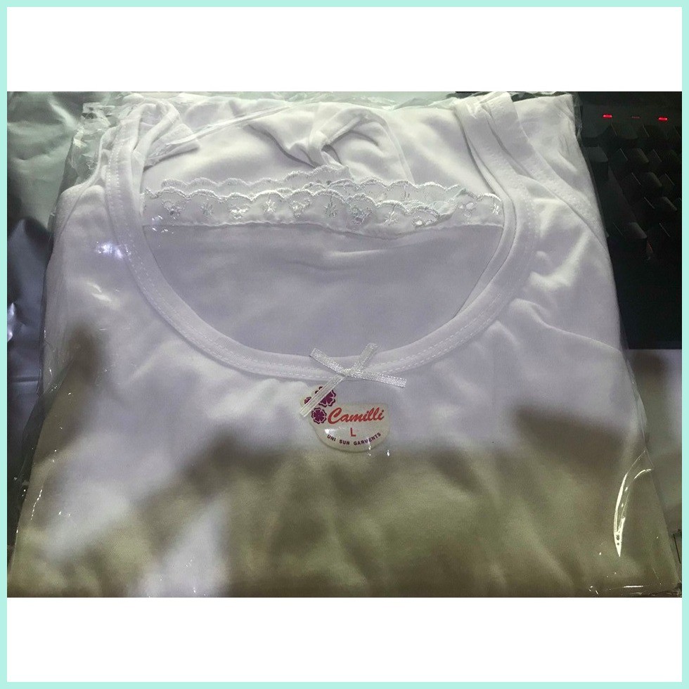 1pc Camilli Long Kamison/Camisole Lingerie COTTON WHITE HIGH QUALITY ...