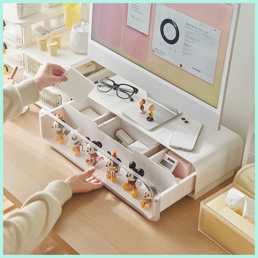 Lucky Fate Desktop Pop Mart Display Storage Box with Light Elevated ...