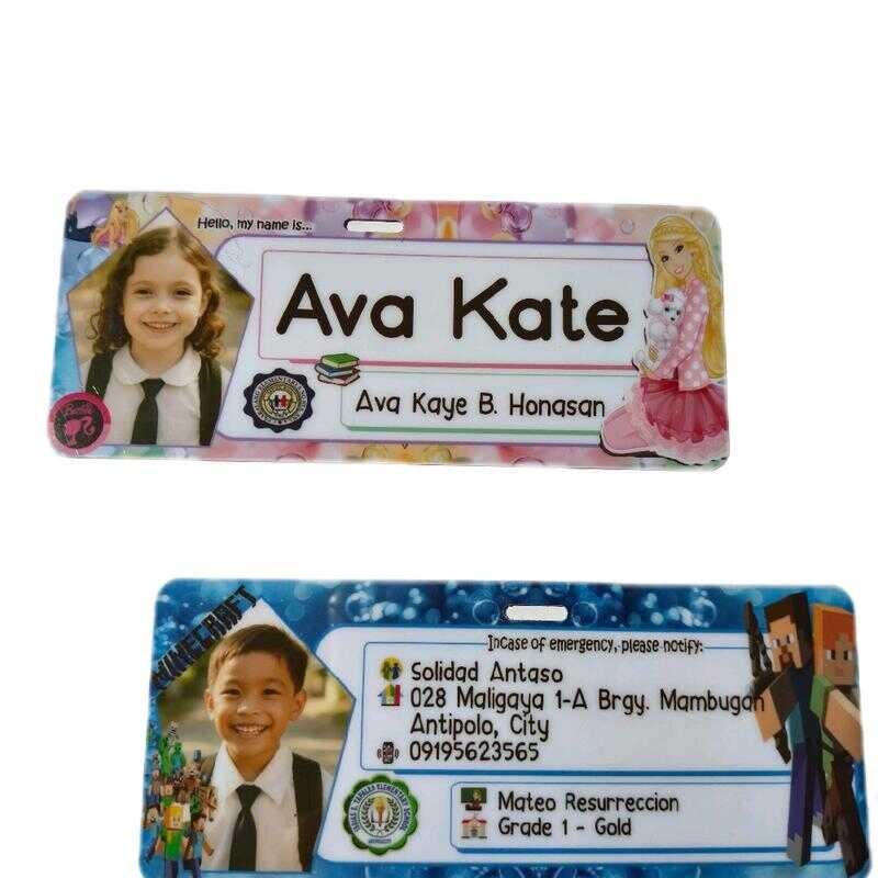 Cooleetsss SET SNP PVC Name Plate/ Tag For Kids/ FRONT Name/ BACK ...
