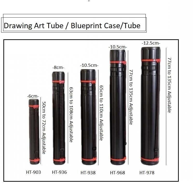 Tube/ Blueprint Drawing Case Telescoping Art Large Black Storage ...