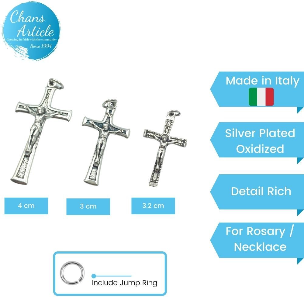 Cross Pendant Religious Crucifix Italian Made Medal Premium Rich Detail ...