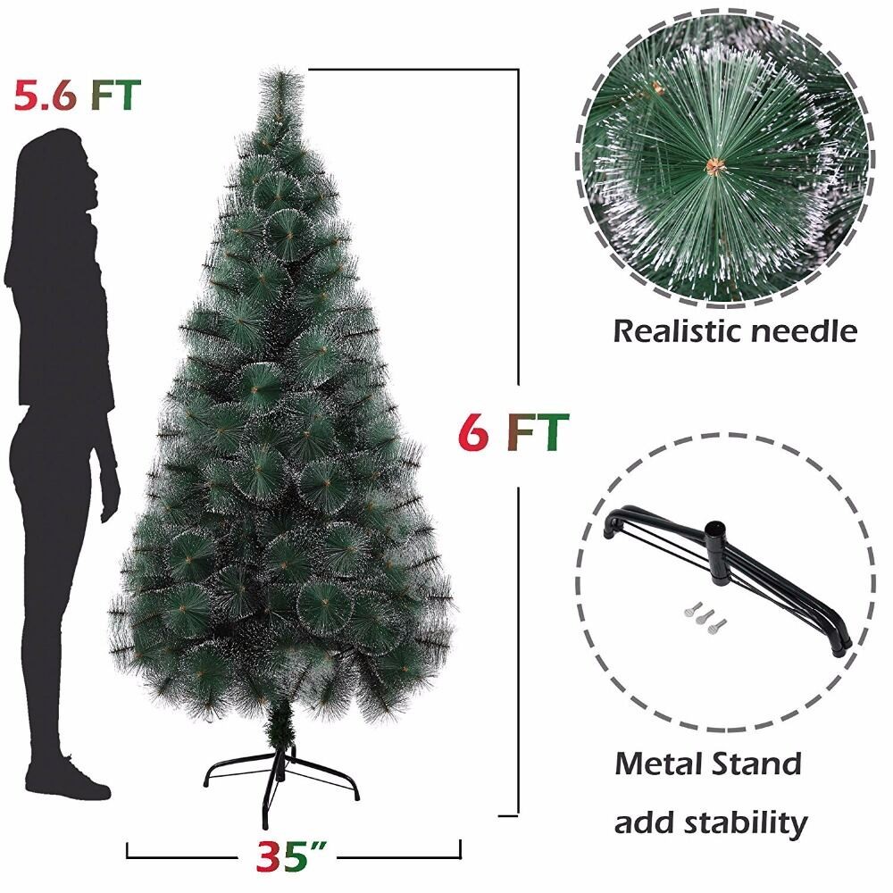 Green Flowering tree Christmas Tree 4/5/6/7FT Snow White Pine Needle ...