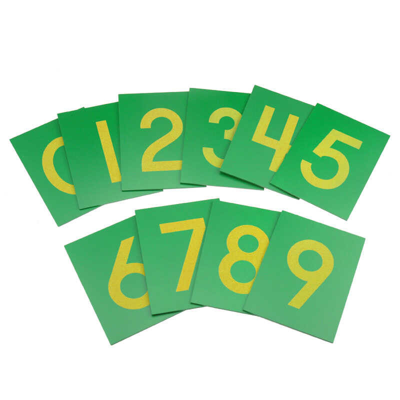 Math Montessori Wooden Sandpaper Digitals Numbers 0-9 Green Board With ...
