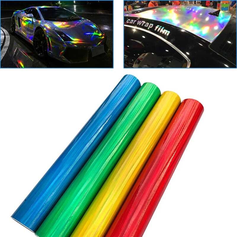 50*200Cm Holographic Laser Chrome Vinyl Wrap Car Sticker And Decal ...