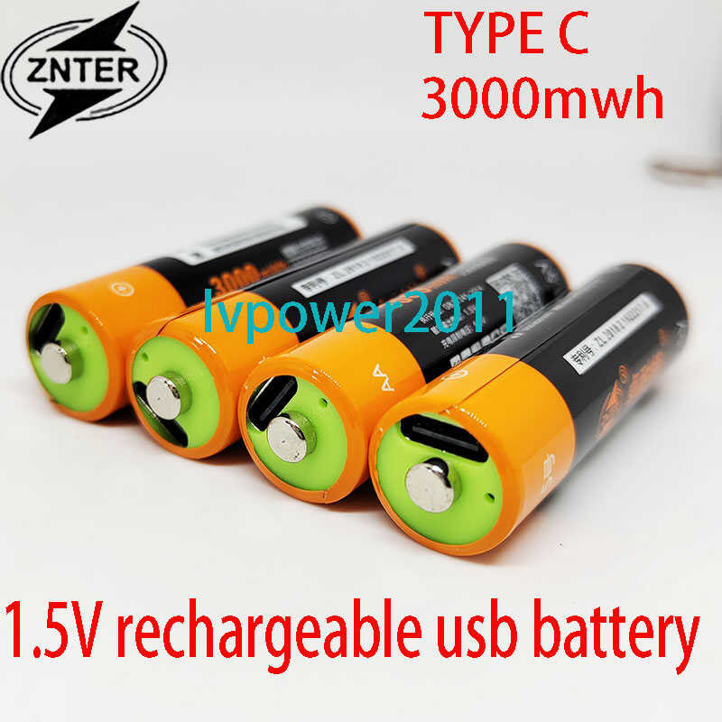 ZXH Bagong ZNTER AA 1.5V 3000Mwh 2000Mah Capacity Type-C USB ...