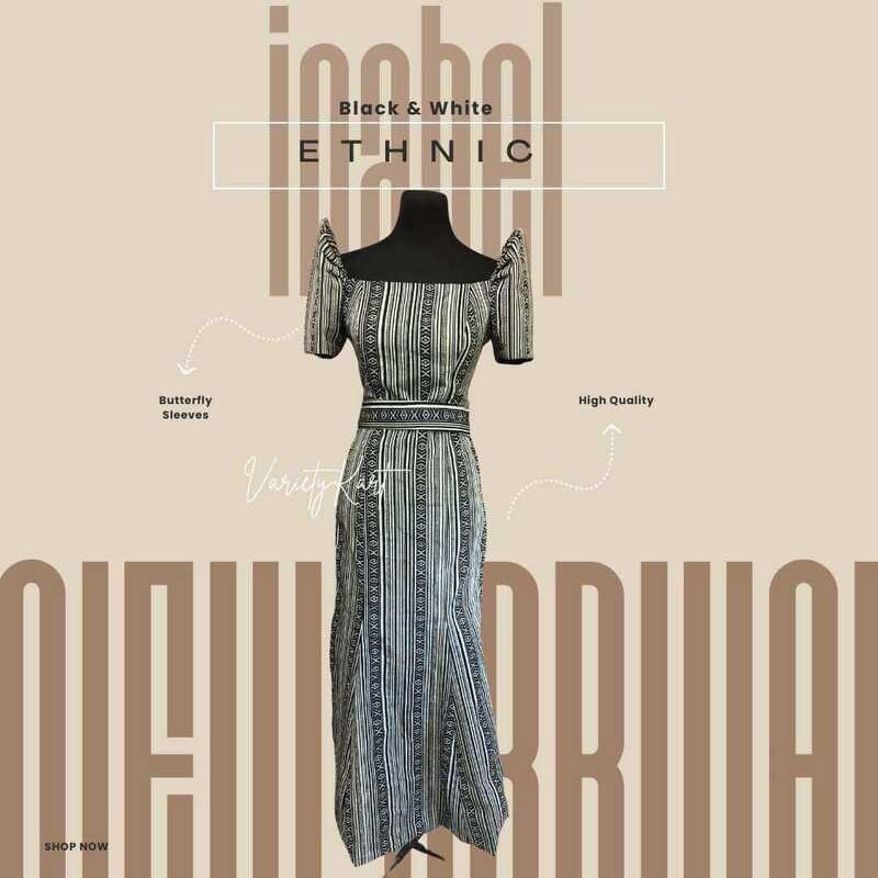 Zebra Black / White - Inabel Ethnic Long Dress Filipiniana | Shopee ...