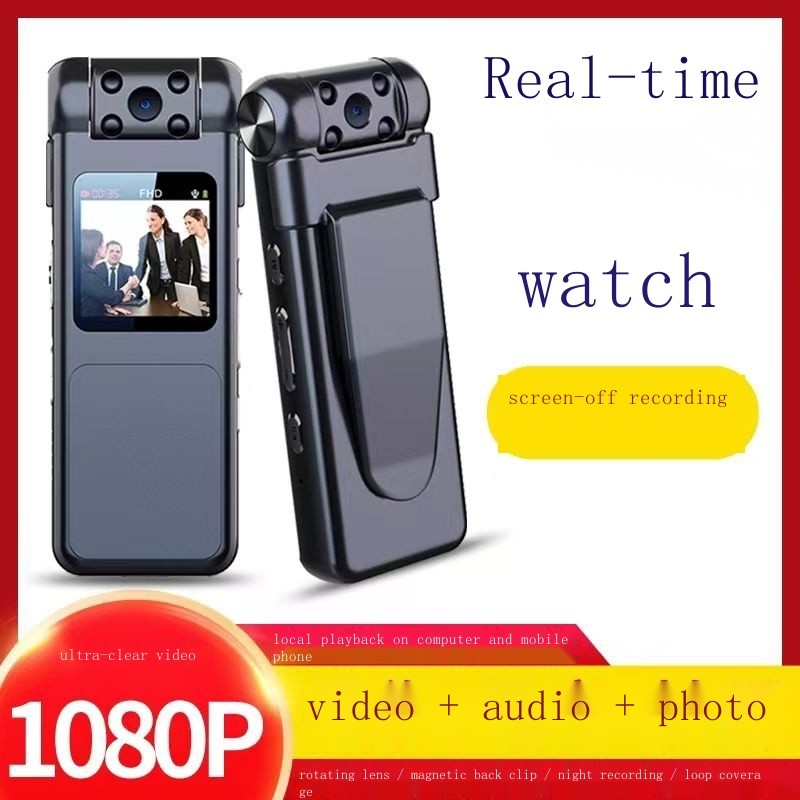Hd Video Recorder with Screen Camera Camera Pocket Back Clip Magnetic ...