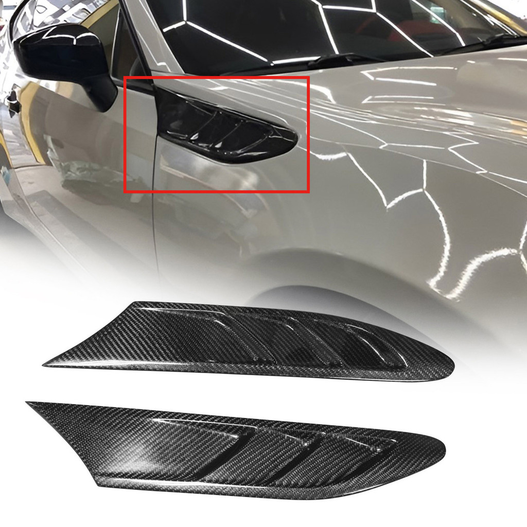 Real Dry Carbon Fiber Car Side Fender Fin Vent Trim Cover For Subaru ...