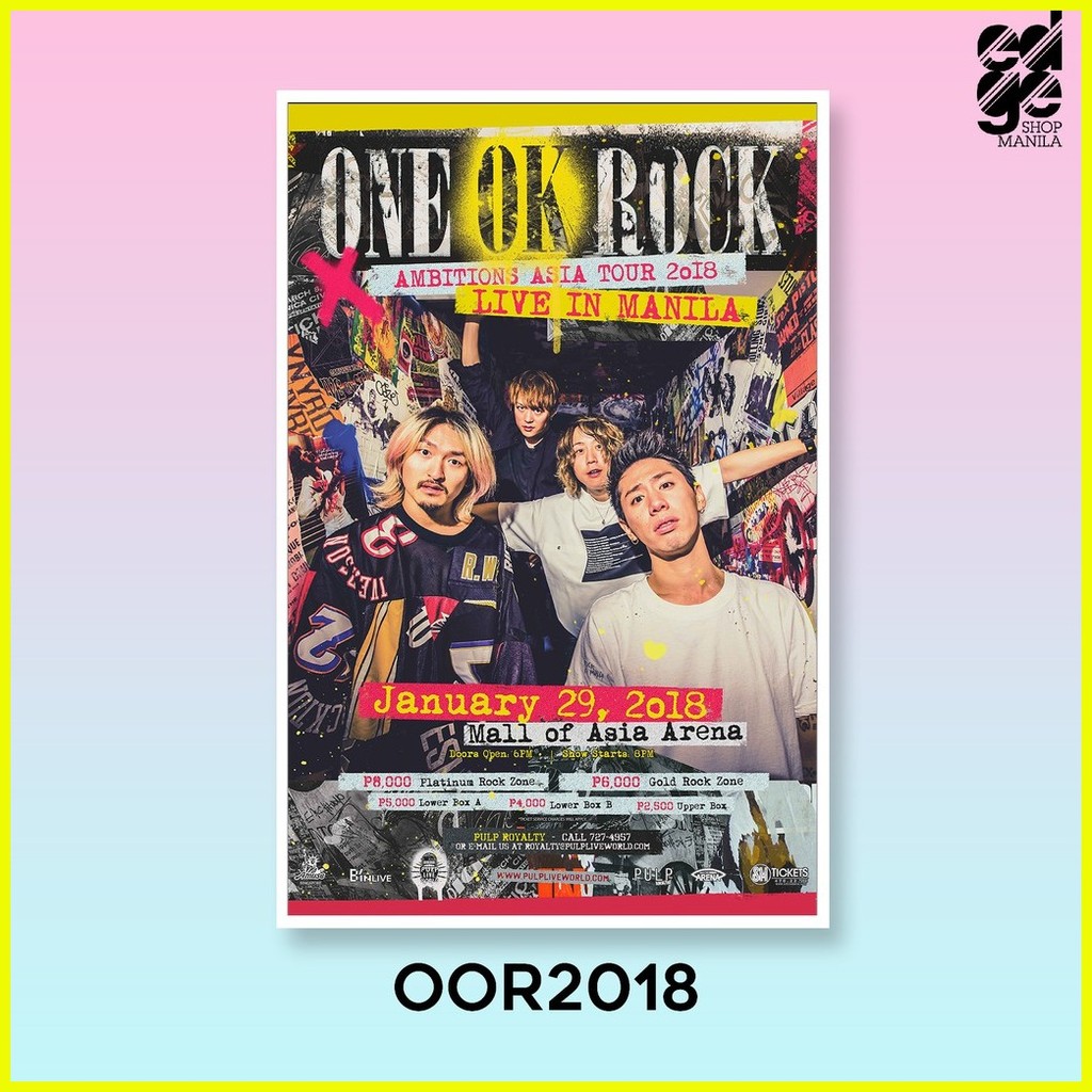 ⭐ ONE OK ROCK IN MANILA Concert Posters ( 305mm x 470mm ) | Shopee ...