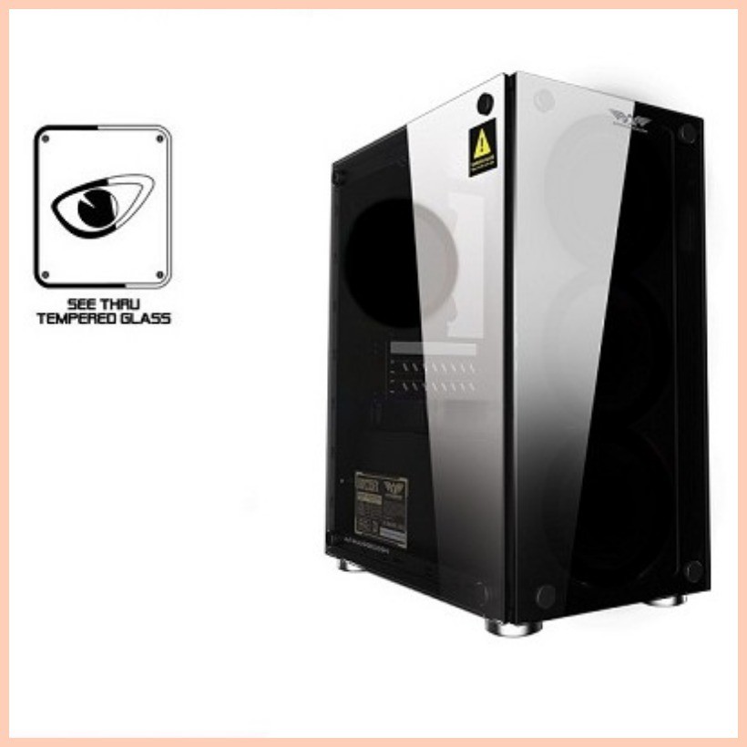 Armaggeddon TR1100-NPSU Micro ATX Gaming PC Case with 3 x Maldive Blue ...
