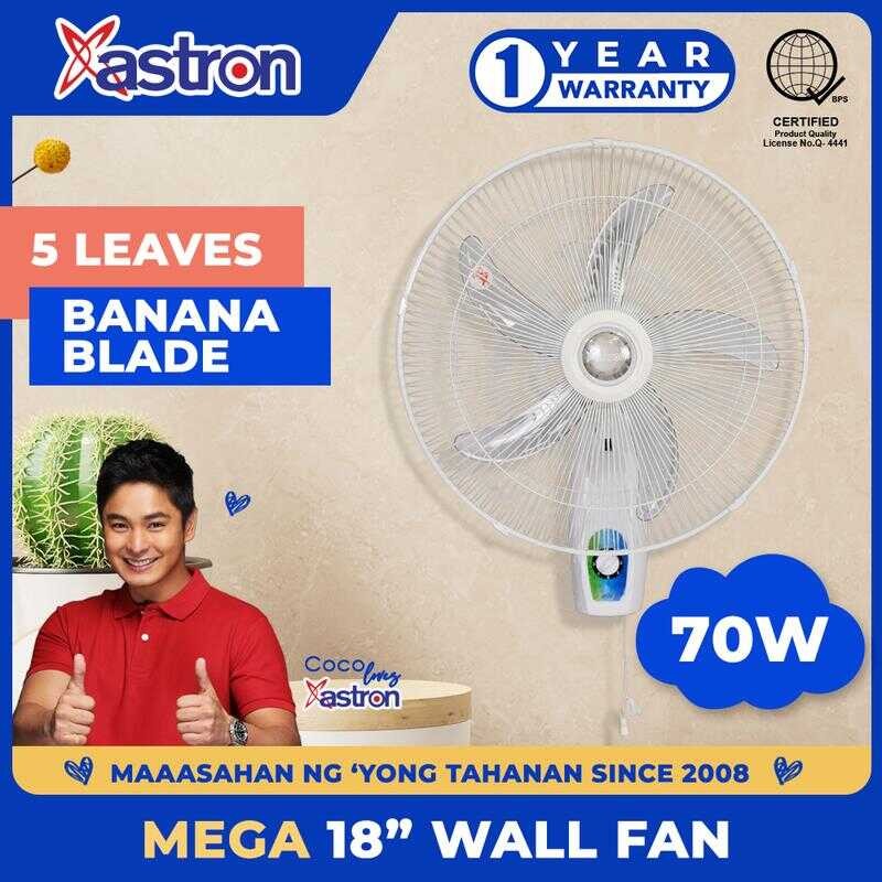 Astron MEGA 18" Wall Fan Transparent Banana Blade 5 Leaves | 85W ...