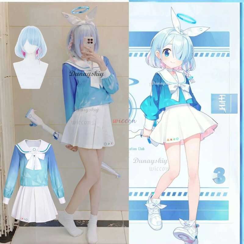 AA Game Blue Archive Project MX Arona Cosplay Costume Wig Anime School ...