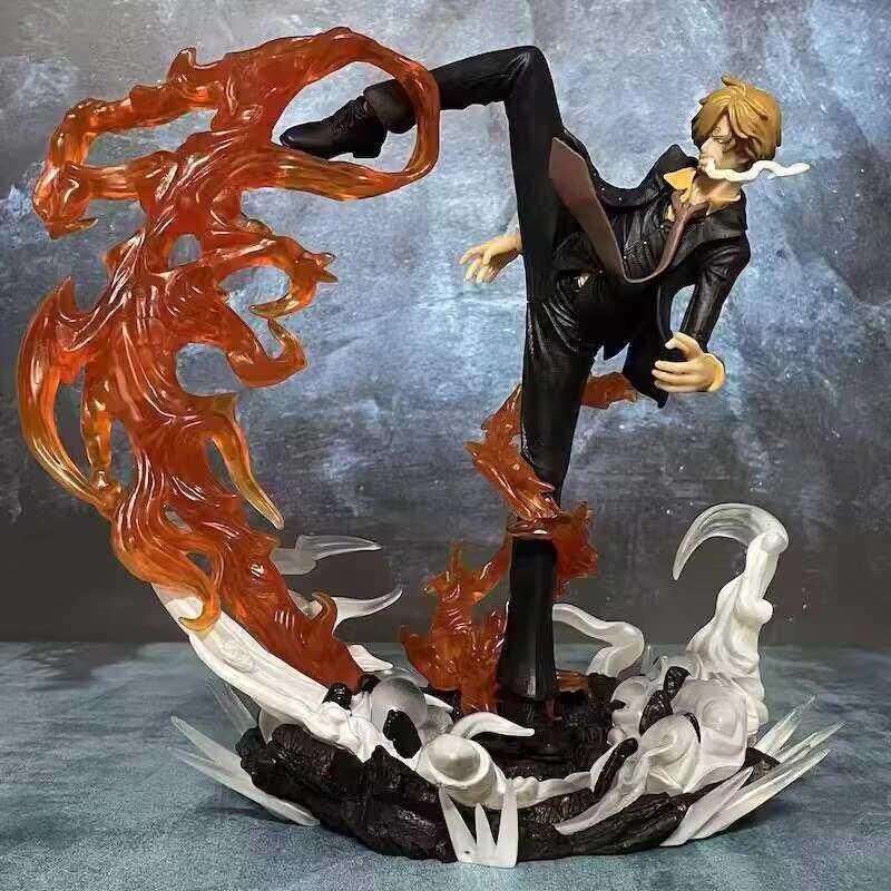 One Piece Anime Merchandise Figure JZ Sanji Flame Standing Desktop Toy ...