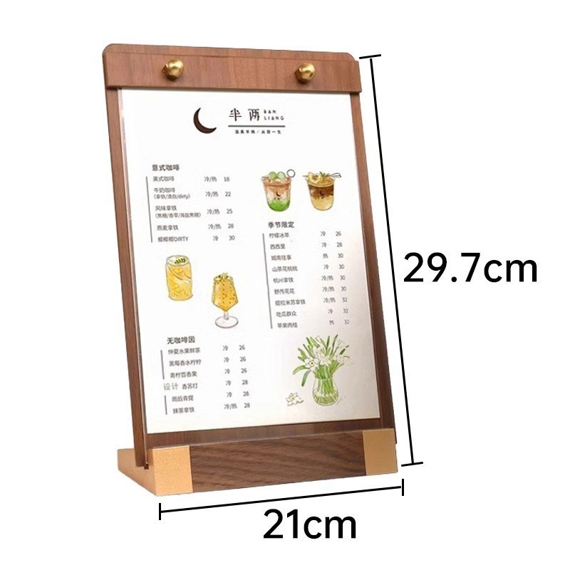 A4/A5 Restaurant Menu Display Board Wooden Desktop Display Billboard ...
