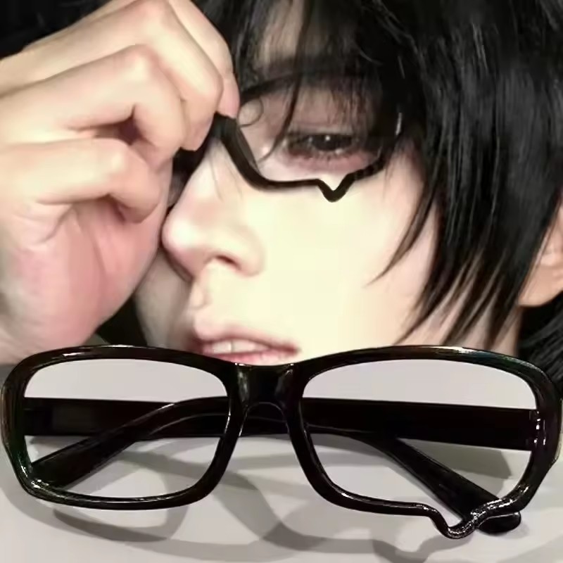Retro Harajuku Japanese Teardrop Glasses Frame without Lenses Y2K Style ...