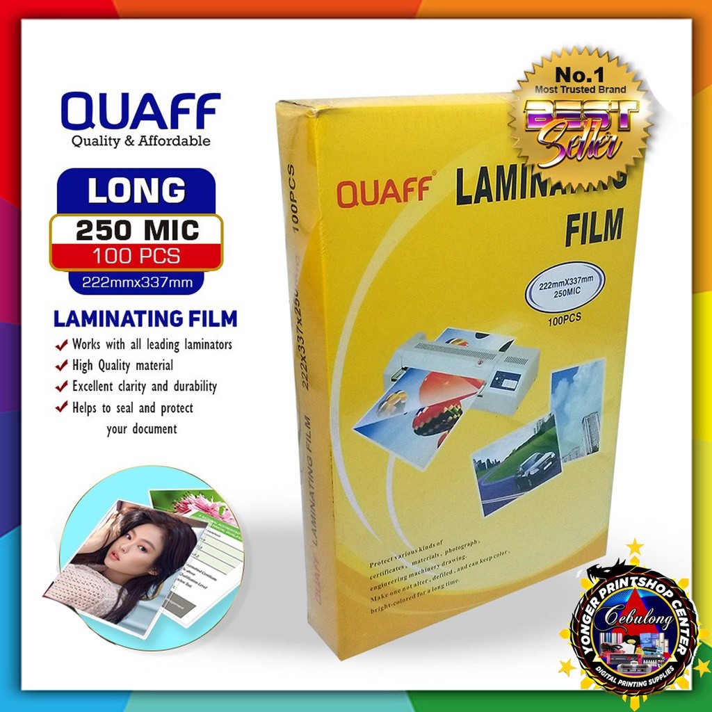 LONG SIZE QUAFF LAMINATING FILM 250 MICRONS (100PCS/PACK) | Shopee ...
