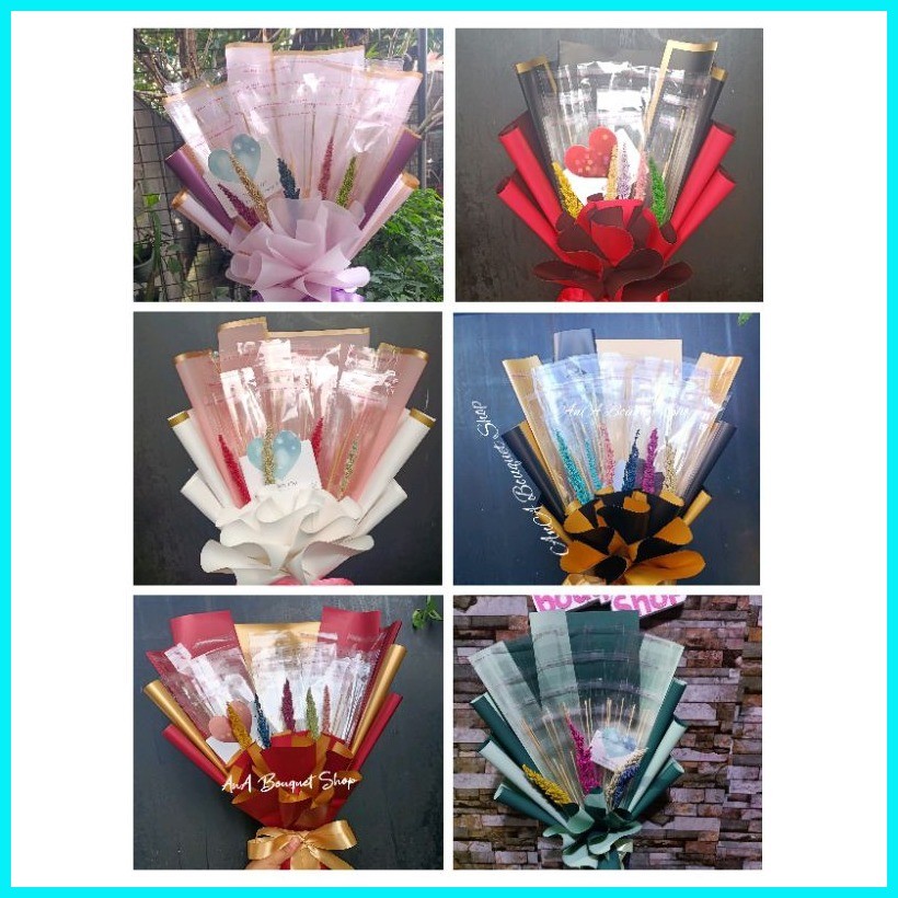 EMPTY BOUQUET W/ LIGHTS & DRIED FLOWERS ( DIY MONEY BOUQUET ) | Shopee ...