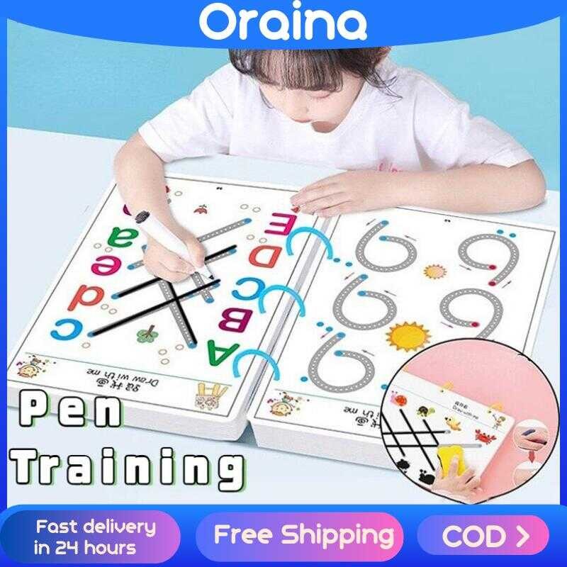 ORAINA 64 Page Kids Magical Tracing Book Pen Training For Children ...