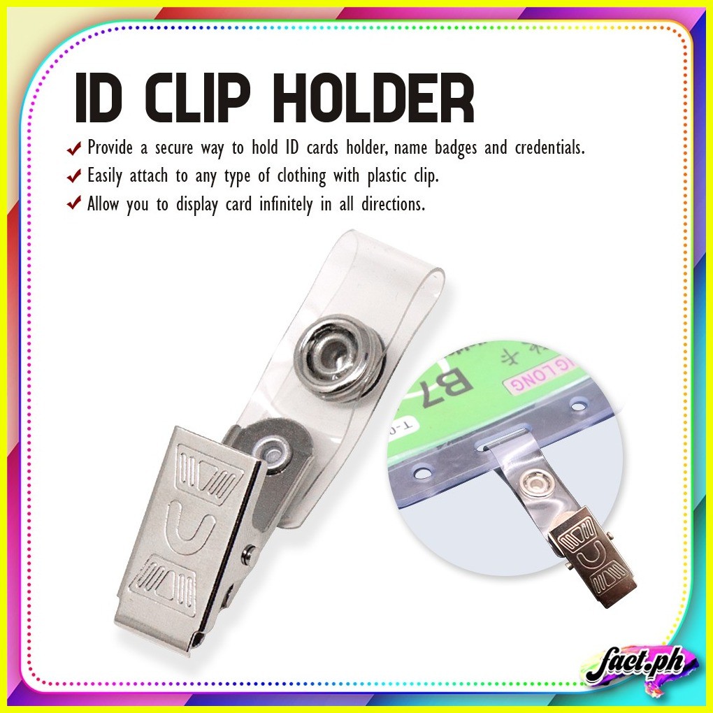 100pcs) CLIP ID Holder Plastic / Metal Clip for Id Cards | Shopee ...