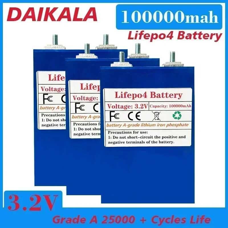 Lifepo4 3.2V Ba 100Ah Lithium Iron Phosphate Battery Pack DIY 12V 24V ...