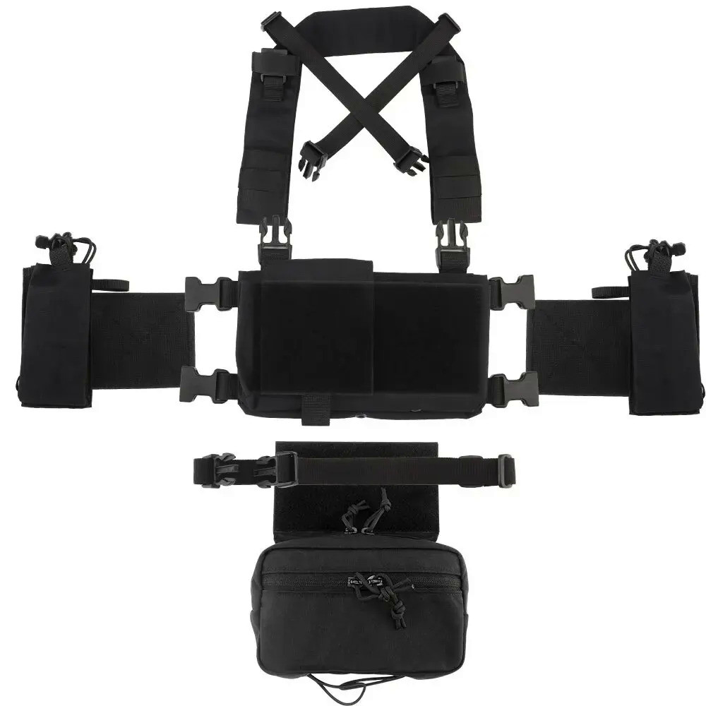Micro Chest Rig with 5.56/7.62 Magazine Holder,Wing Pouches,Dangler ...